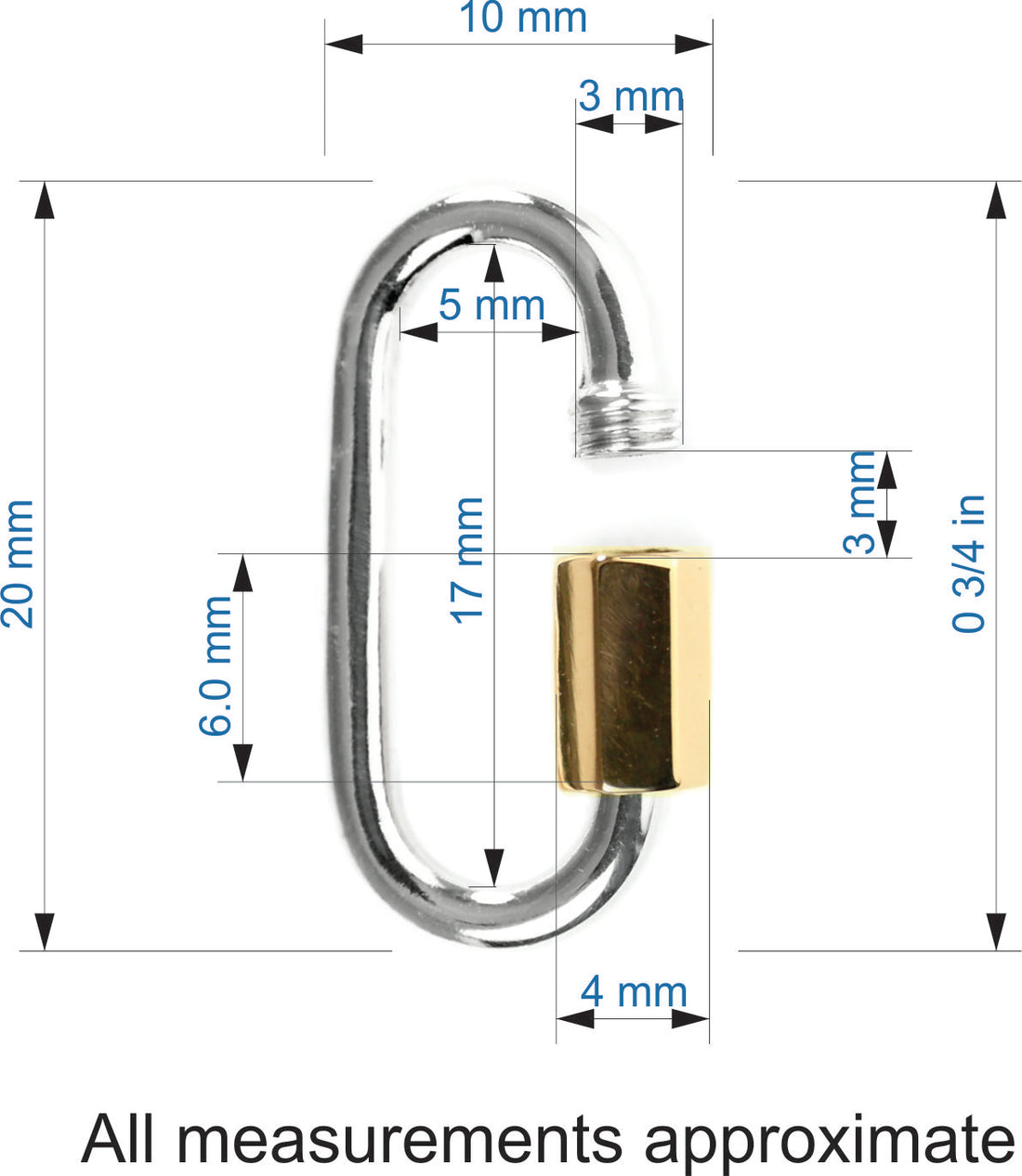 20 mm Quick Link Mixed Metal Miniature Lock - Carabiner – Rock Climbing ...