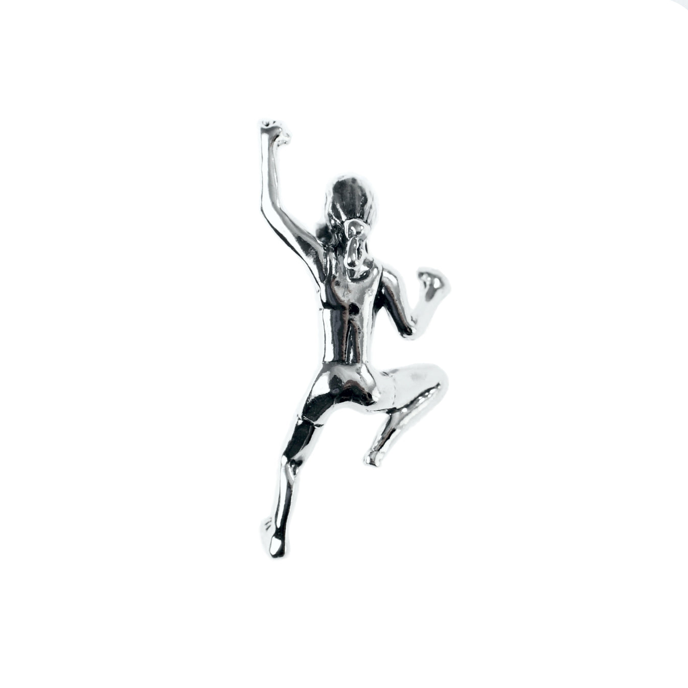 Climbing Girl Figurine Pendant -Sterling Silver - Rock Climbing Jewelry