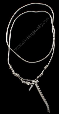 Climbers Chain Necklace & Optional Pendants - Rock Climbing Jewelry